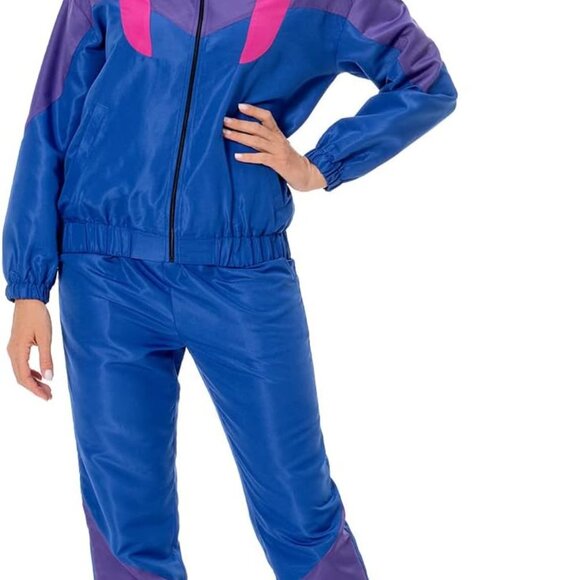 Other | Vibrant 8s Neon Color Block Tracksuit For Women ...